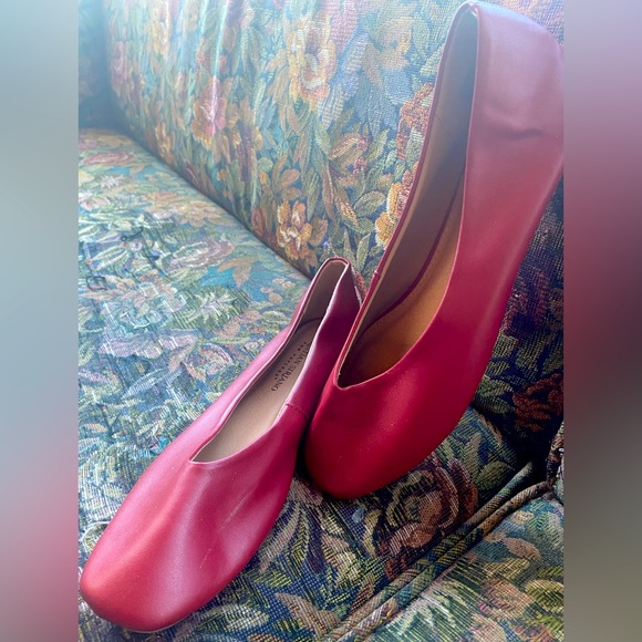 Christian Siriano | Shoes | Christian Siriano Red Modern Squared Toe ...